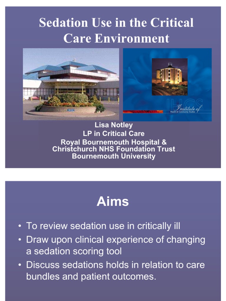 Sedation in Critically Ill | PDF | Intensive Care Unit | Intensive Care ...