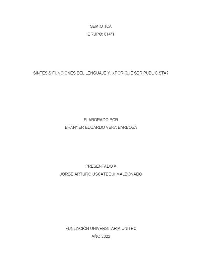 Funciones Del Lenguaje - Semiotica | PDF | Comunicación | Cognición