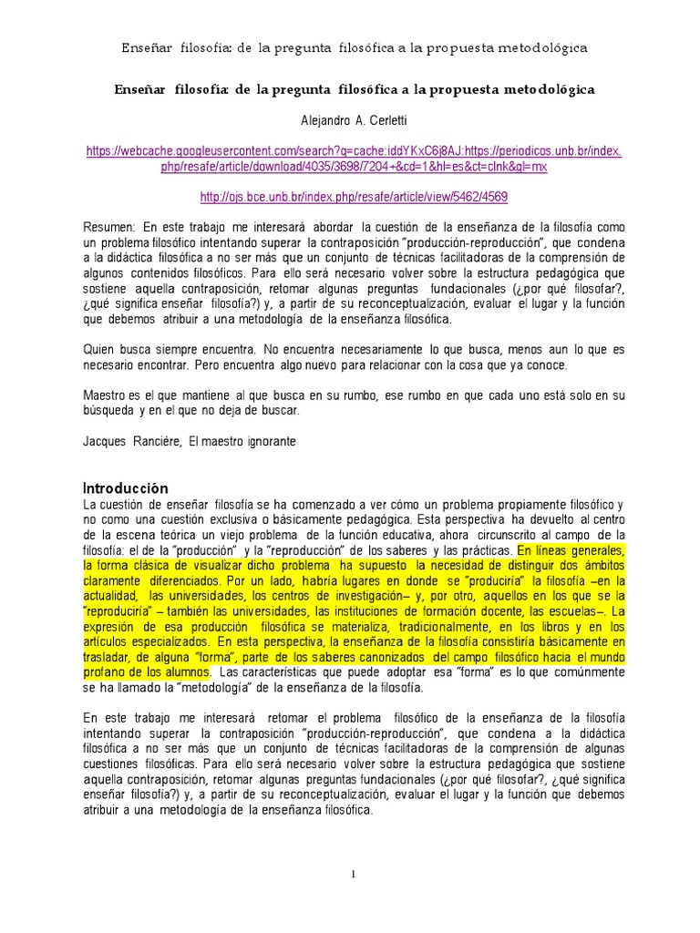 11-Enseñar Filosofía. de La Pregunta Filosófica A La Propuesta Metodológica | PDF | Enseñando ...