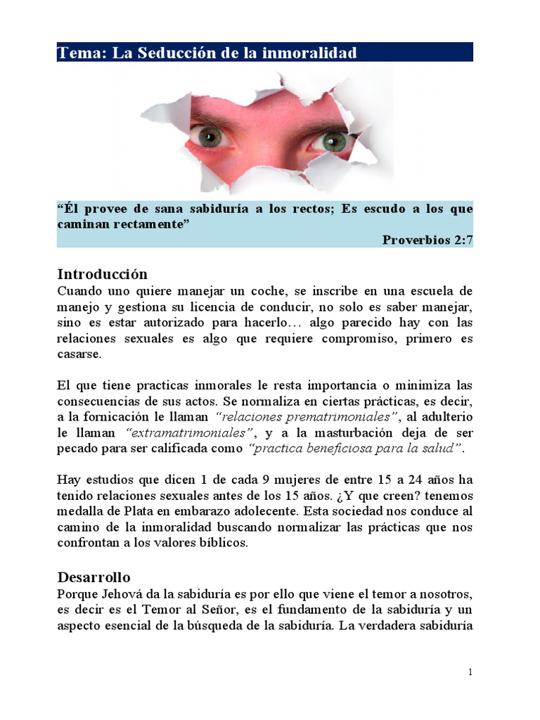 La seducción de la inmoralidad | PDF | Moralidad | Libro de proverbios