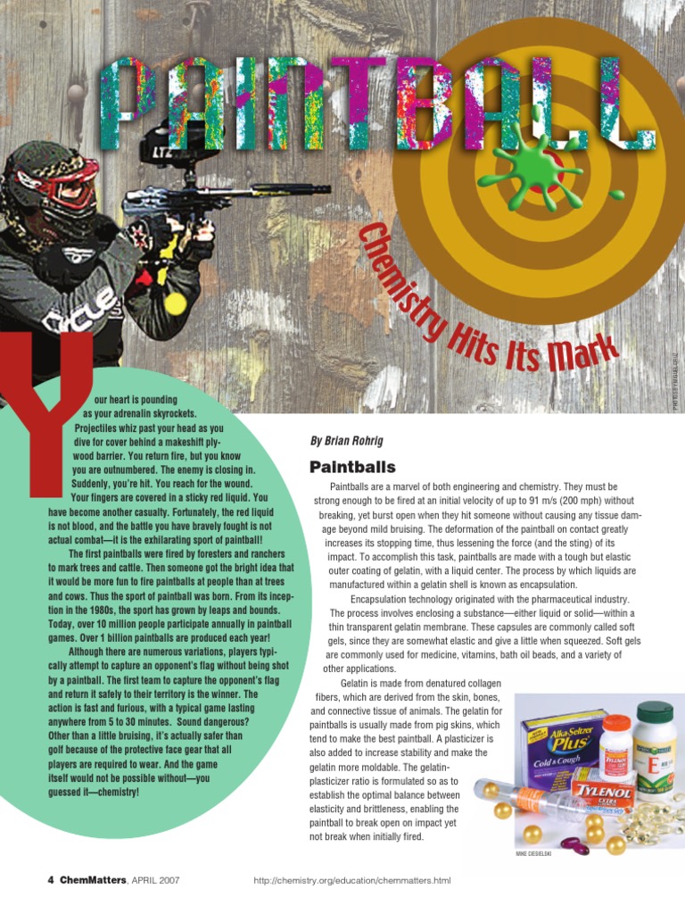 Chemmatters April2007 Paintball | PDF | Chemical Polarity | Chemical Bond
