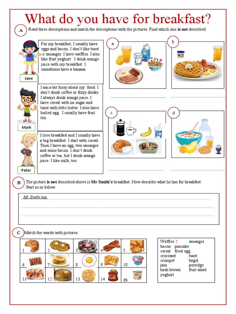 What Do You Have For Breakfast Writing Creative Writing Tasks - 114369 ...