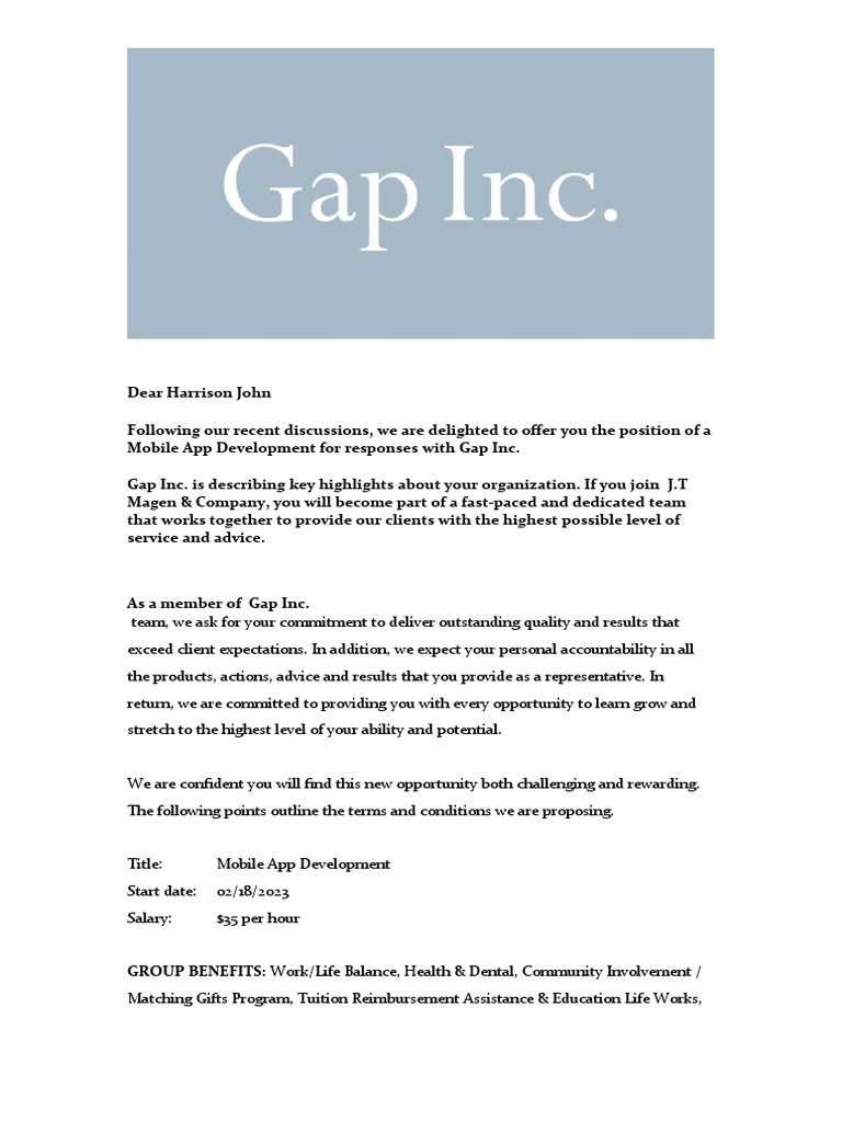 Employment Letter Template | PDF