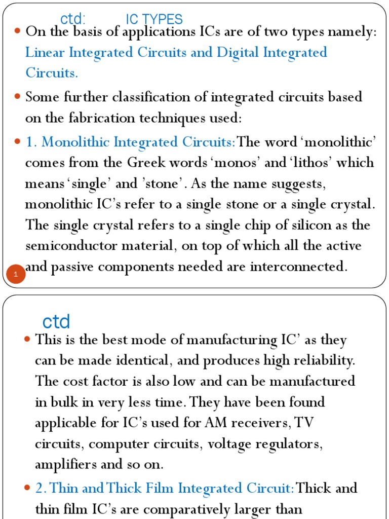 Ic Types | Download Free PDF | Integrated Circuit | Electronic Circuits