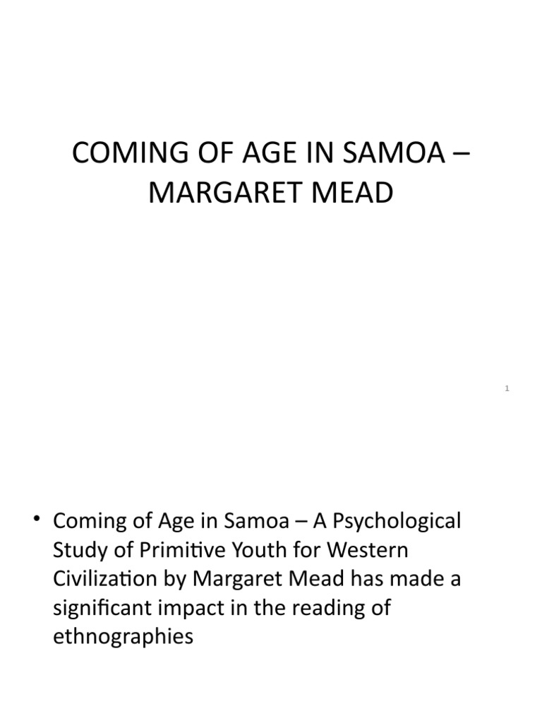 Coming of Age in Samoa - Margaret Mead | PDF | Adolescence | Ethnography