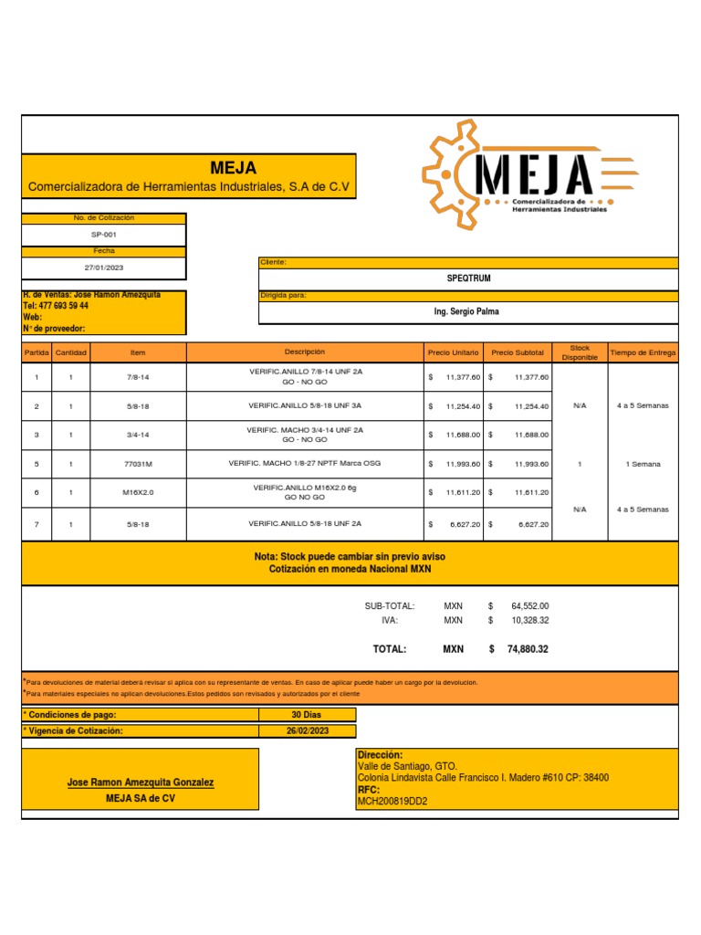 SP-001 (004) Meja | PDF