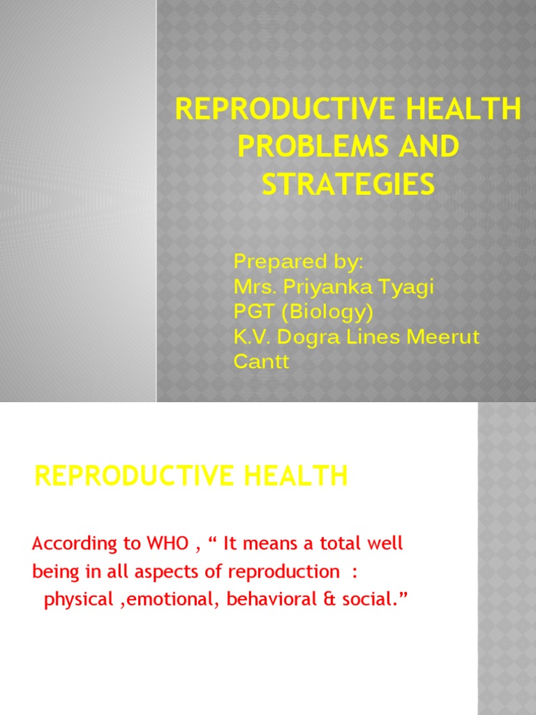 Reproductive Health Problems and Strategies | PDF | In Vitro ...