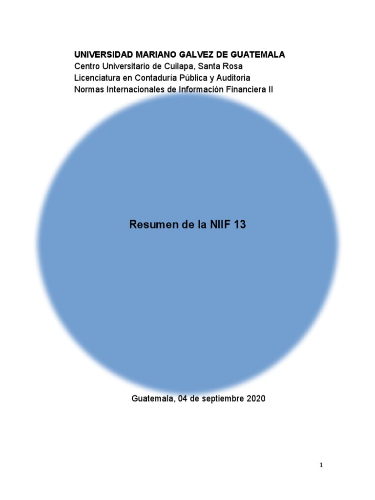 Resumen Niif 13 | PDF | normas internacionales de INFORMACION ...