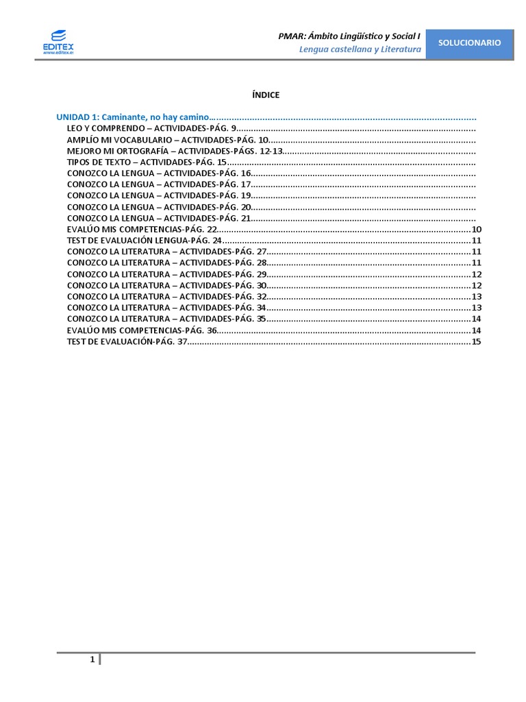 Solucionario Pmar-I Lys U01 | PDF | Narración | Comunicación