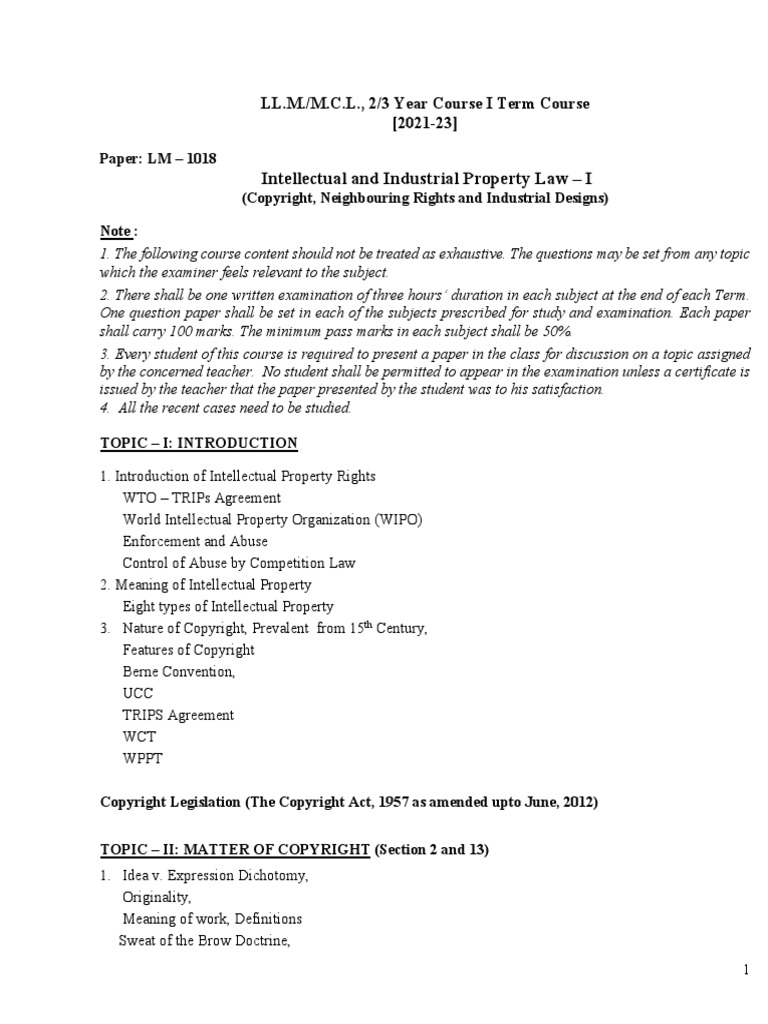 Ylm-109 Ipr | PDF | World Intellectual Property Organization | Copyright