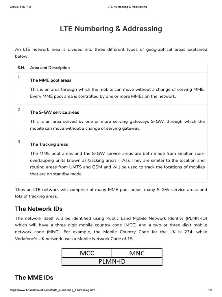 LTE Numbering & Addressing | PDF | Radio Resource Management | Mobile ...