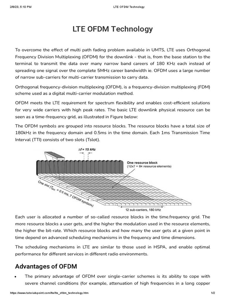 LTE OFDM Technology | PDF | Orthogonal Frequency Division Multiplexing | Modulation