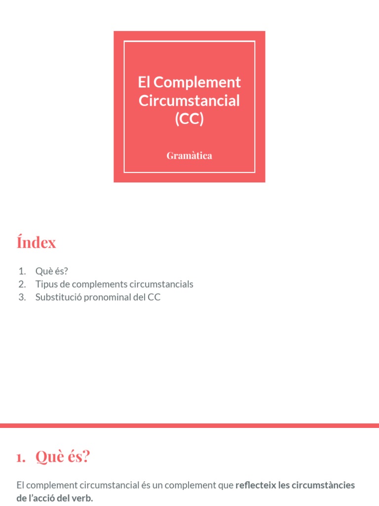 El Complement Circumstancial | PDF
