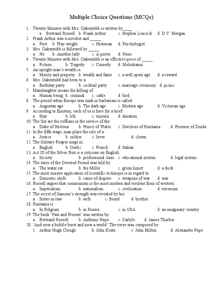 MCQs - 2nd Year | PDF