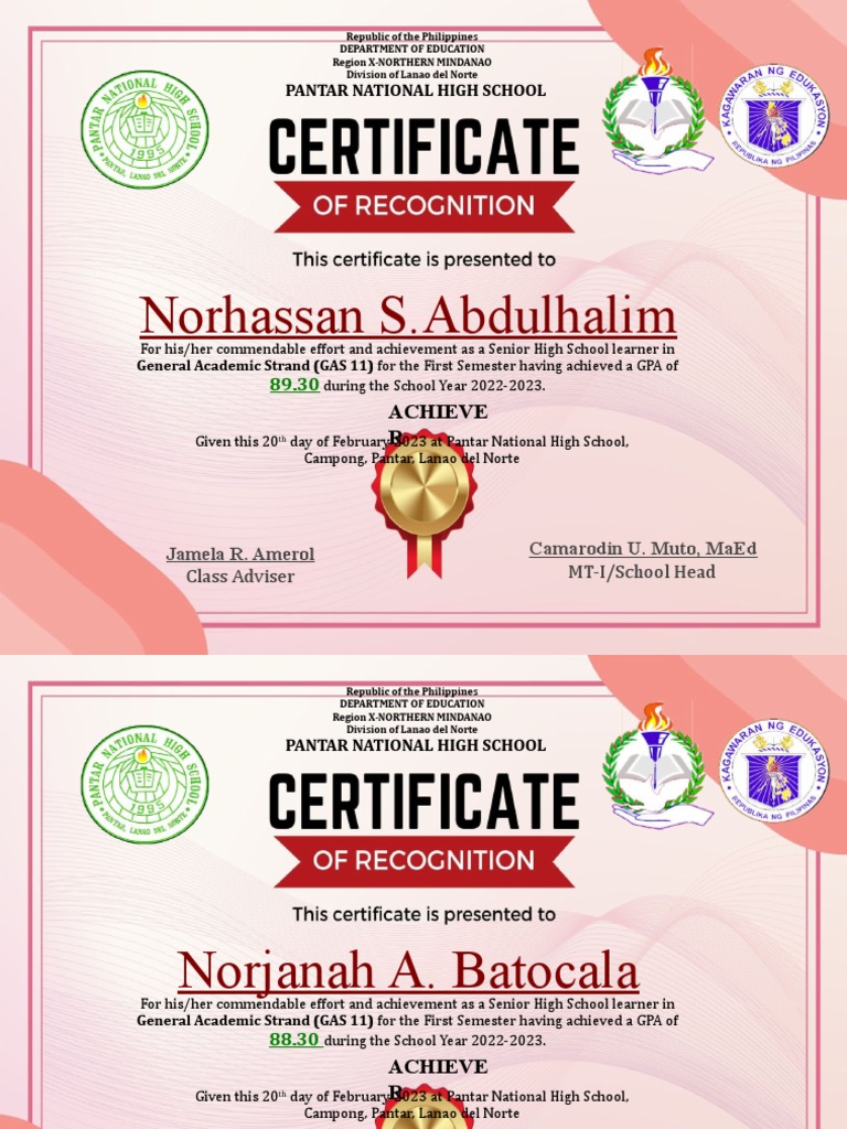 Certificates Layout | PDF | Philippines