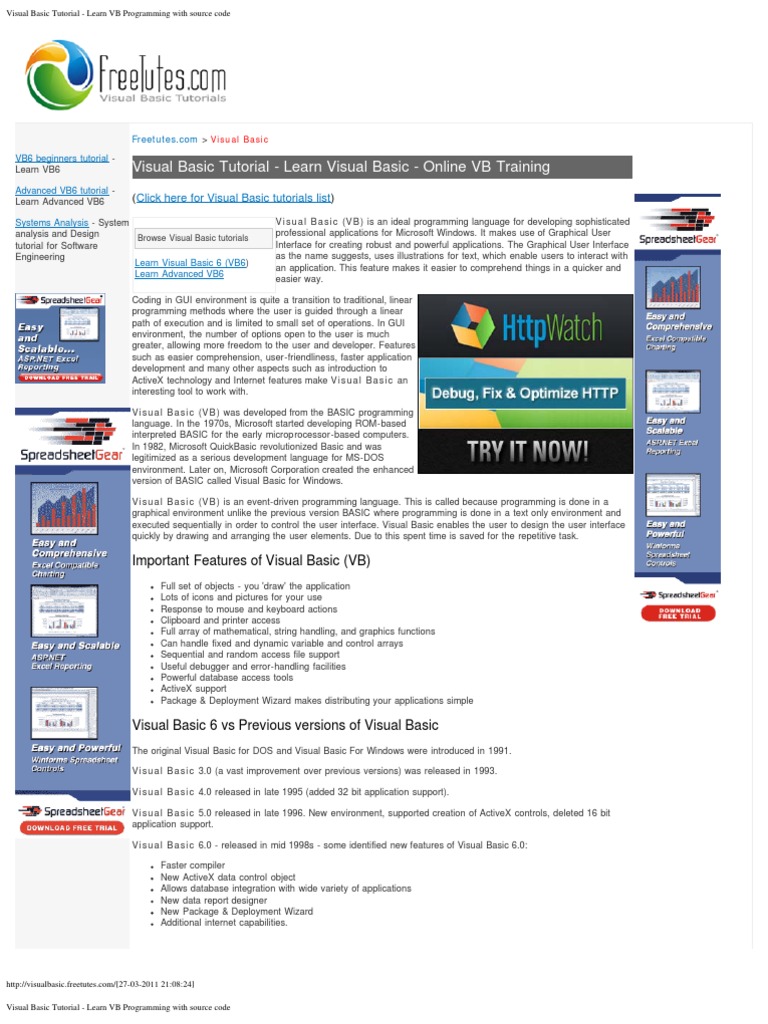 Visual Basic Tutorial Learn Vb Programming With Source Code Download Free Pdf Basic 4532