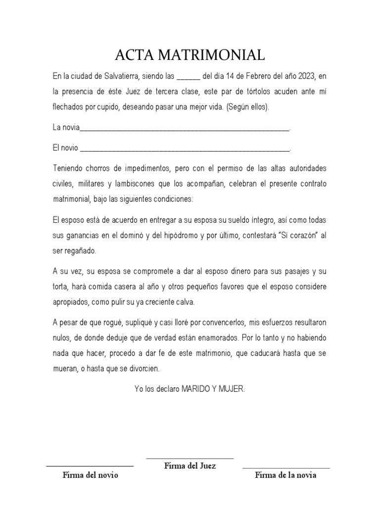 Acta de Matrimonio | PDF