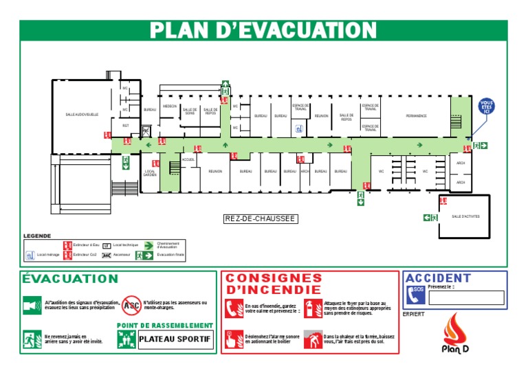 Plan d'Évacuation Incendie | PDF | Feu | Dangers