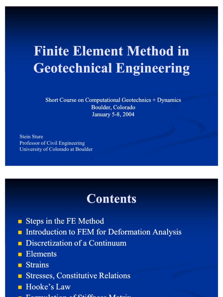 FEM in Geotech Engineering | PDF | Finite Element Method | Deformation ...