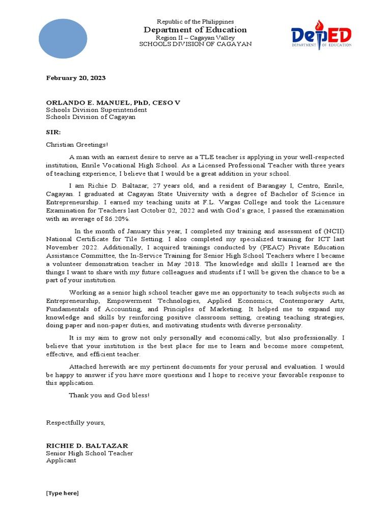 Letter of Intent | PDF | Teachers | Educational Technology