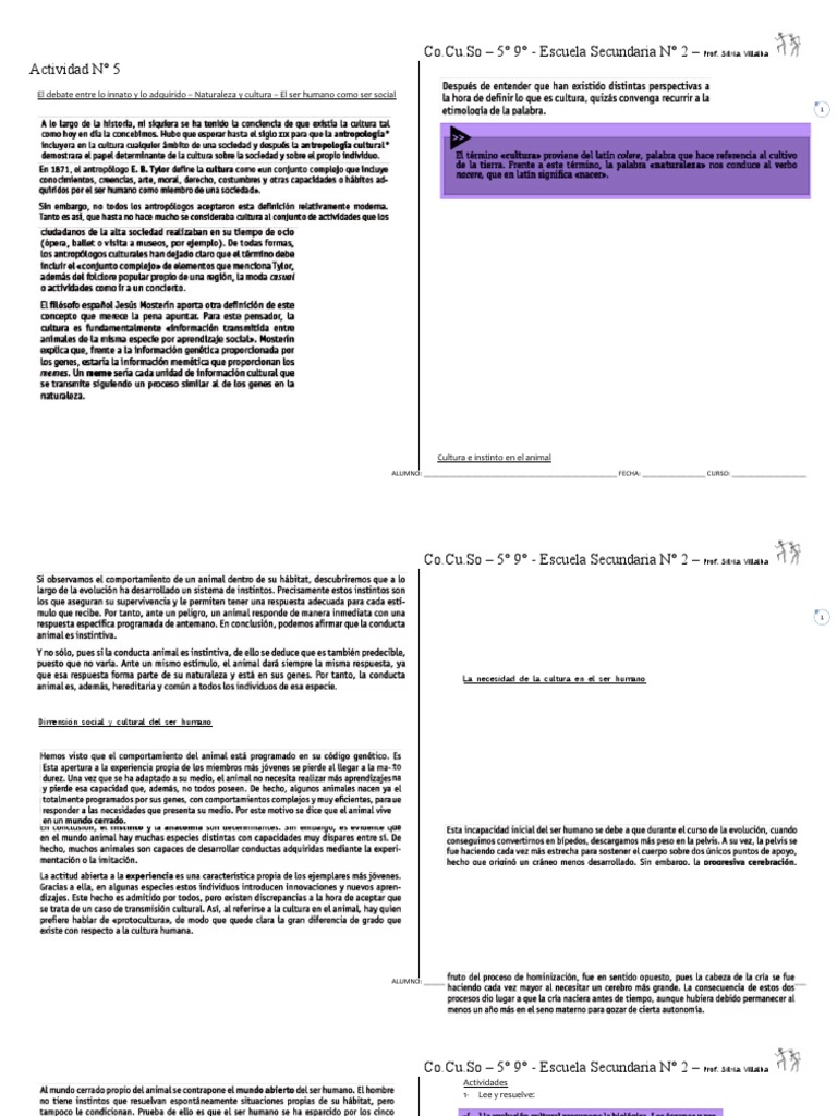 5 - Actividad Nro. 5 | PDF | Homo Sapiens | Naturaleza versus crianza