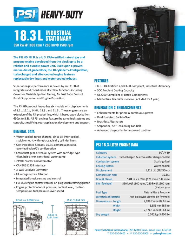Psi 18.3L 314HP | PDF