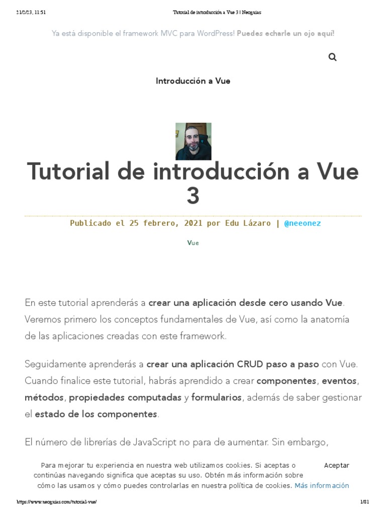 Introducción A Vue | PDF | Script Java | Interfaz de línea de comando