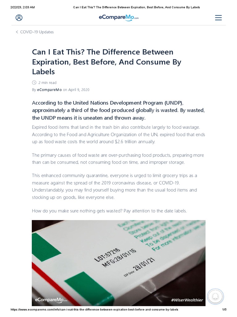 Can I Eat This - The Difference Between Expiration, Best Before, and ...