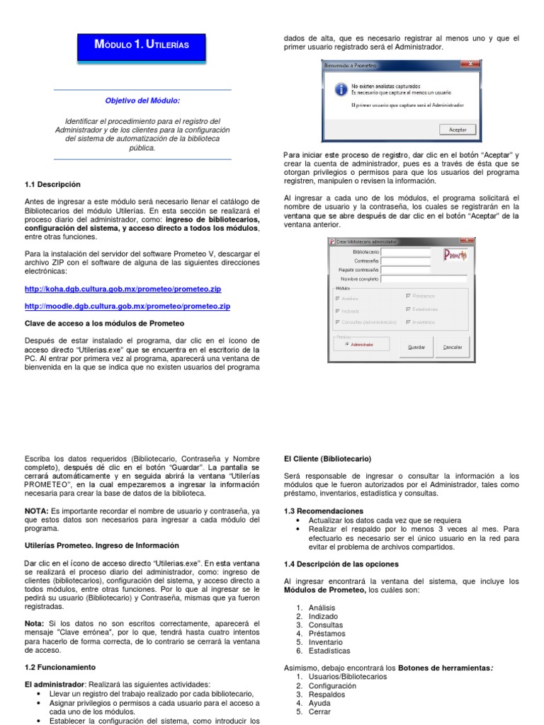 BCENL Manual Prometeo Lectura Modulo 1 | PDF | Ventana (informática ...