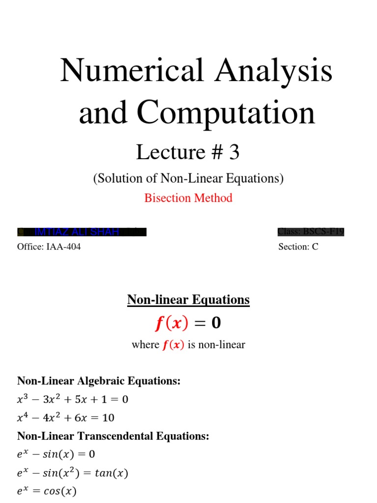 Bisection Method | PDF | Equations | Computational Science Bisection Method | PDF | Equations | Computational Science