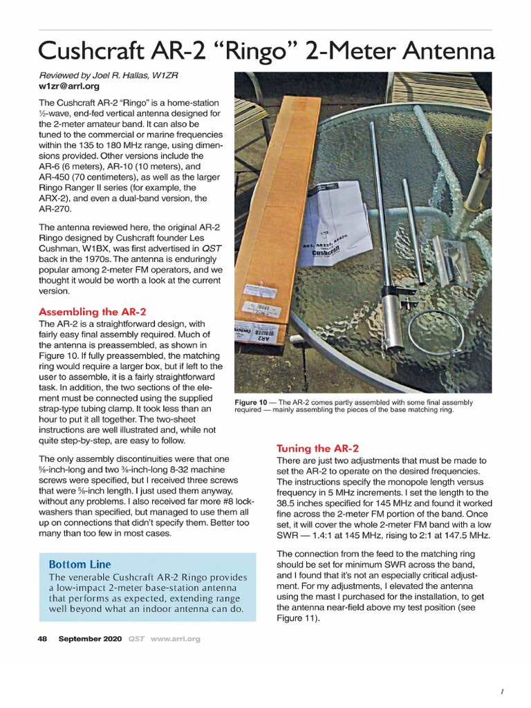 Review Cushcraft AR2 QST September 2020 | PDF