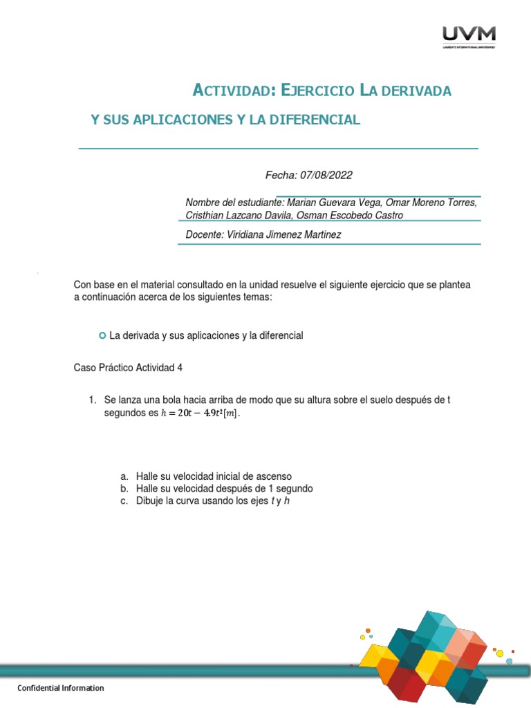 A4 Equipo2 | PDF | Derivado | Análisis matemático