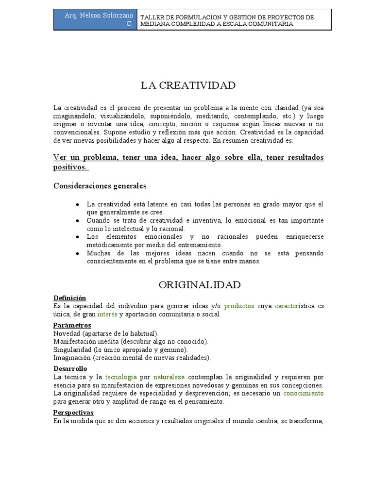 Indicadores para La Creatividad | PDF | Creatividad | Pensamiento