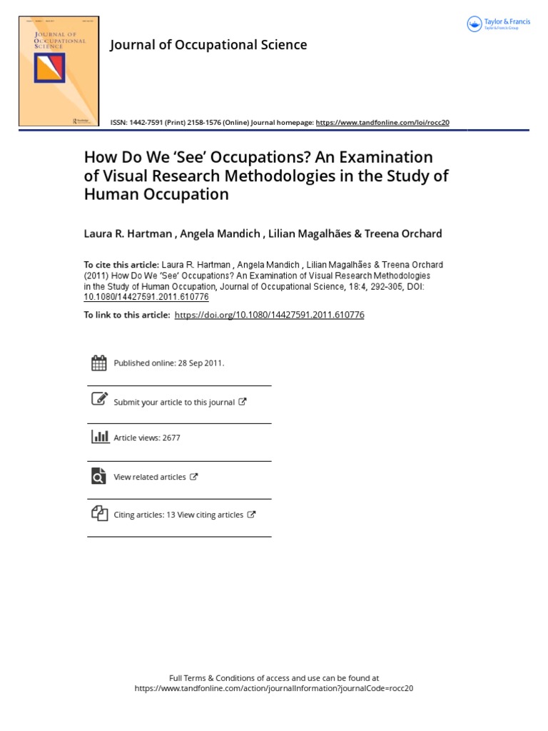 Hartman Et Al - 2011 - How Do We See Occupations An Examination of ...
