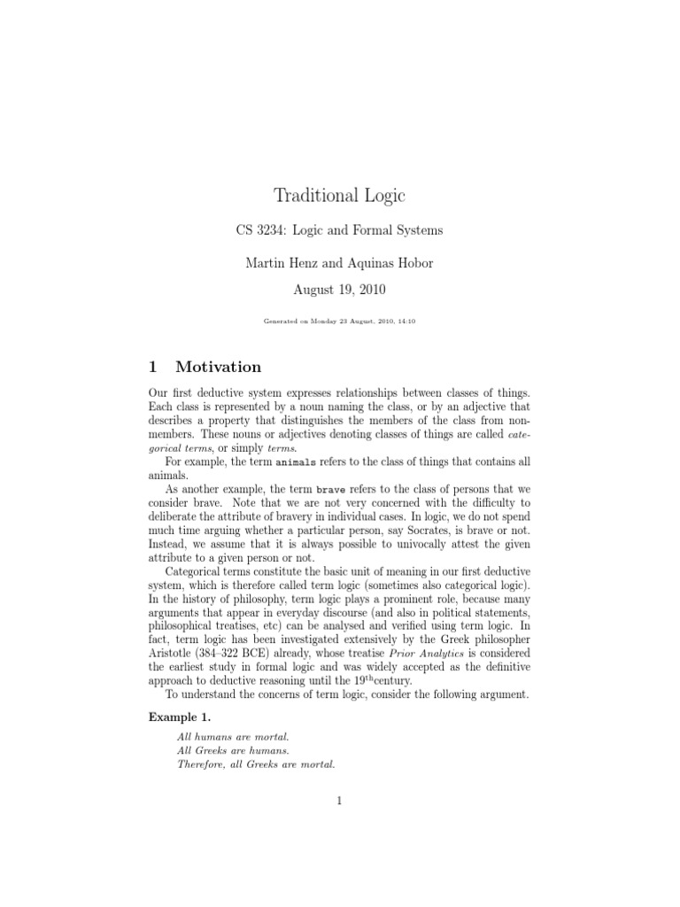 Traditional Logic | PDF | Logic | Theorem