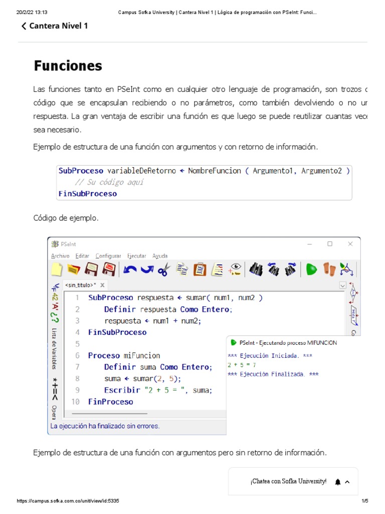 6 Lógica de Programación Con PSeInt - Funciones | PDF | Programación de computadoras ...