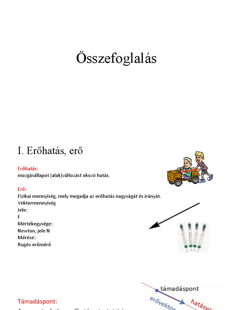 Összefoglalás Erő Munka Gépek | PDF