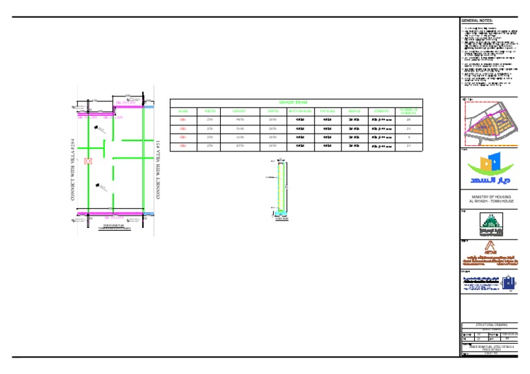 Grade Beam Plan and Steel Details | PDF