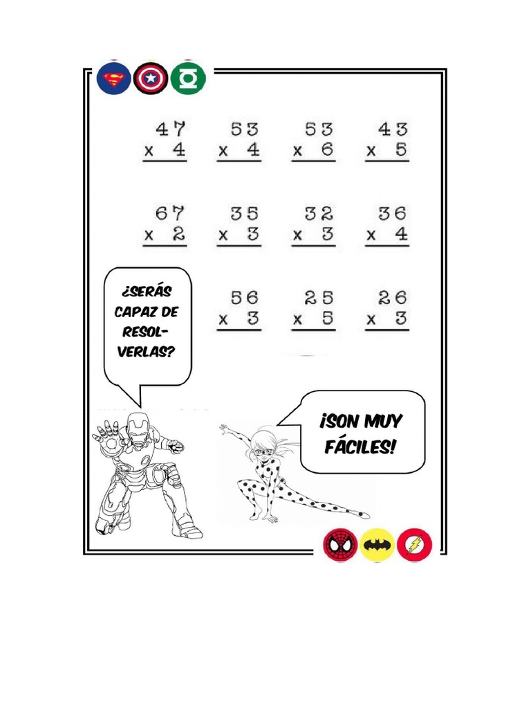 Ejercicios de Multiplicación 2 | PDF