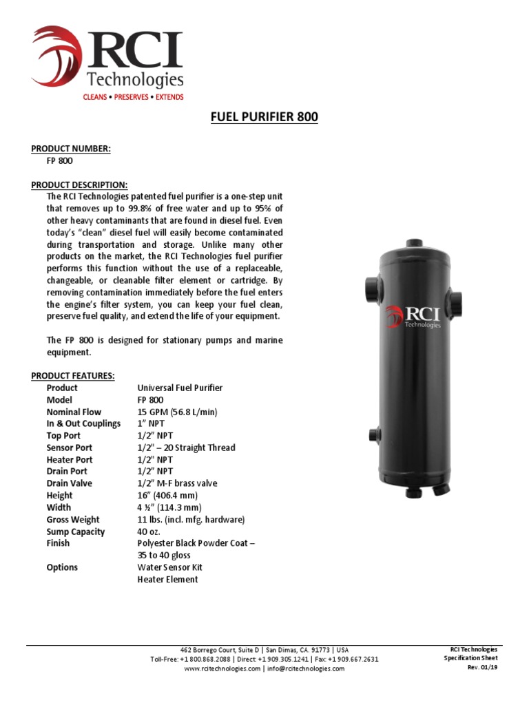 FP 800 Spec Sheet | PDF