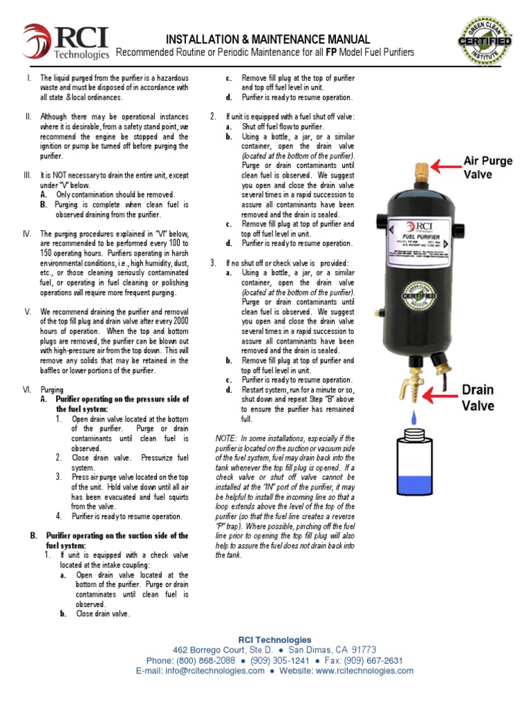 Manual - Installation Maintenance Manual - FP 50 To FP 1500 | PDF ...