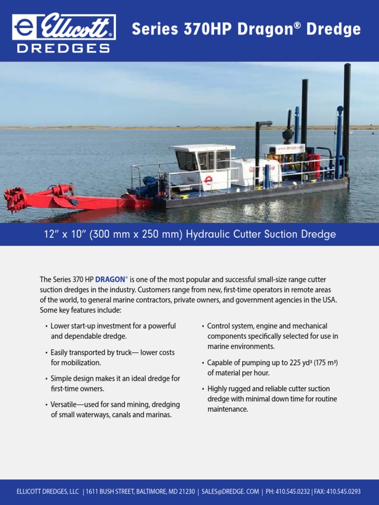 370 Dragon Series Dredge Web Form Optimized | PDF | Dredging | Horsepower