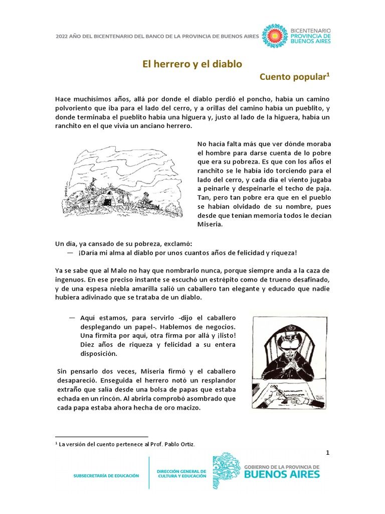 6º-PdL-El Herrero y El Diablo-Cuento | PDF