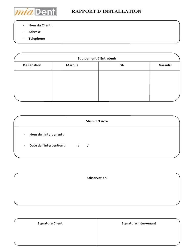Rapport d'Installation et Maintenance | PDF | Technologie et ingénierie