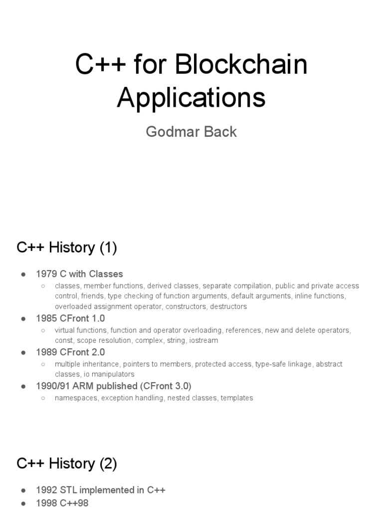 C++ For Blockchain Applications | PDF | C++ | Programming