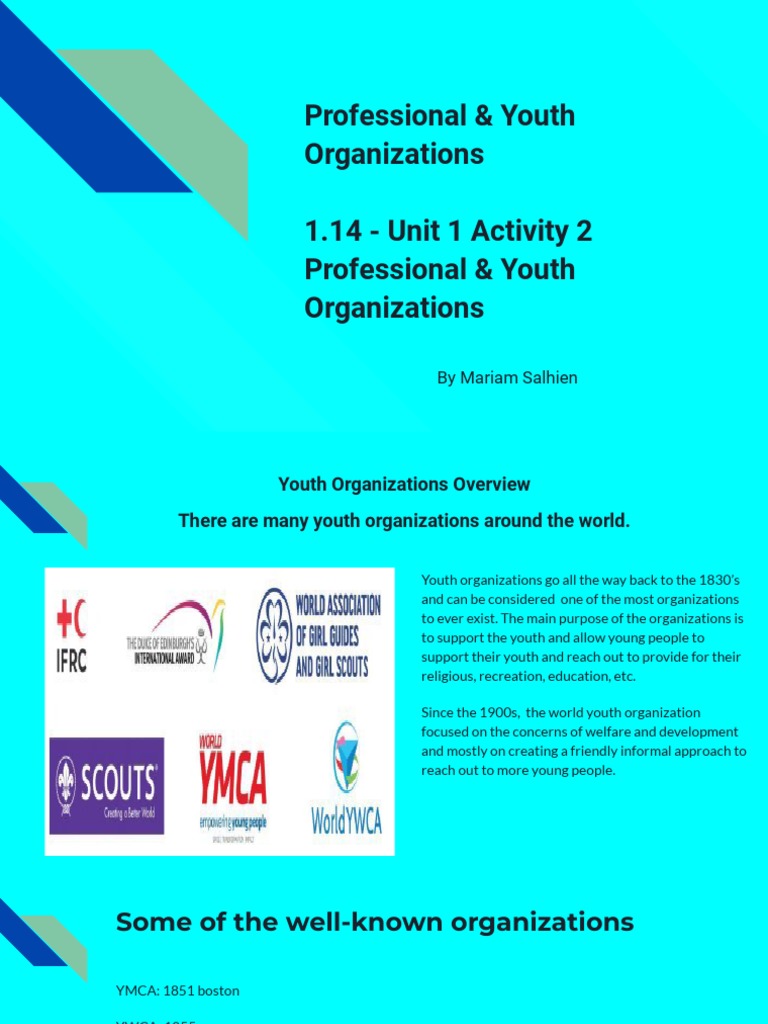 1.14 - Unit 1 Activity 2 Professional & Youth Organizations Mariam ...