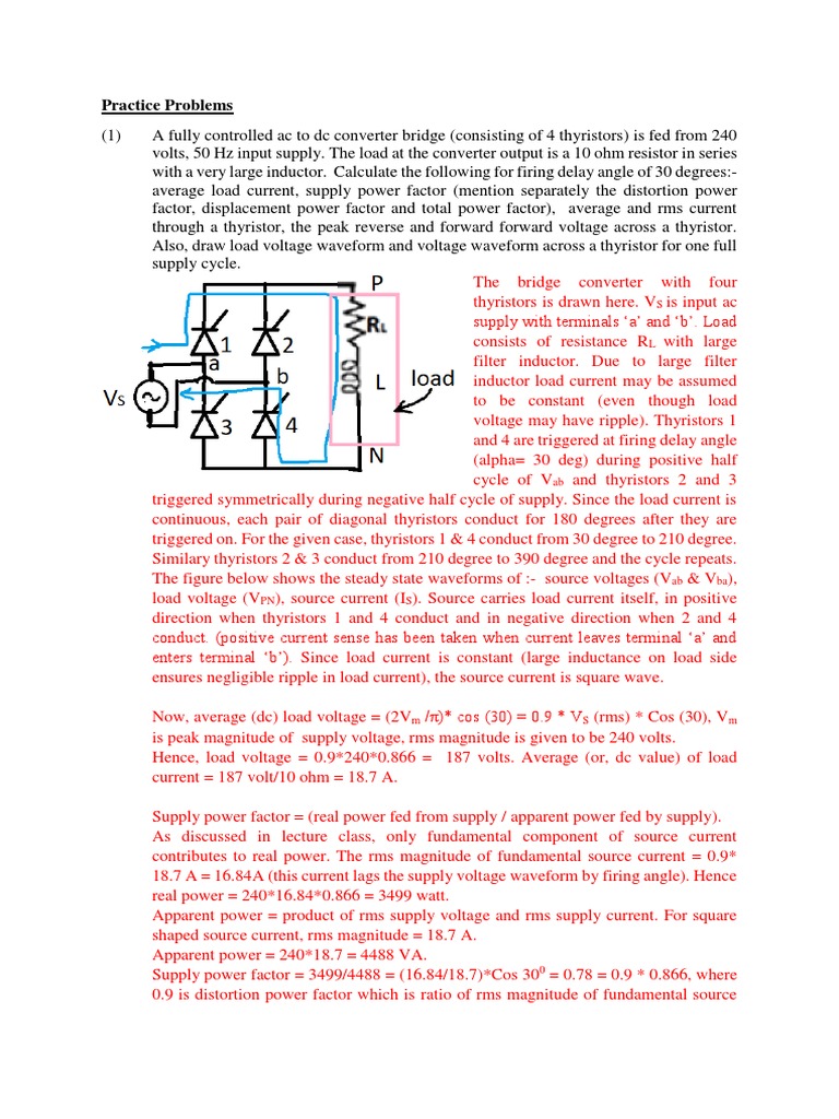 Practice Problems - Quiz2 | PDF | Rectifier | Ac Power