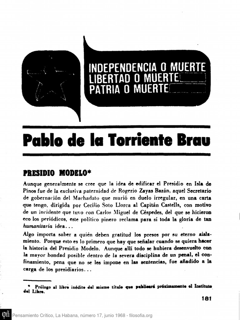 Pablo de La Torriente | PDF | Cuba | Prisión