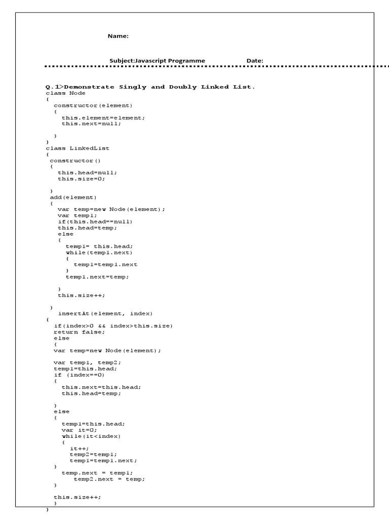 Javascript Data Structures Linked Lists Stacks Queues And Priority Queues Pdf Queue 2814