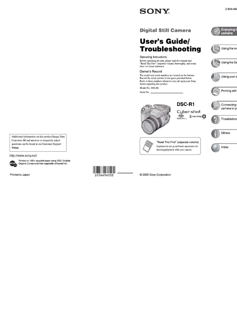 Sony Cybershot DSC-R1 | PDF